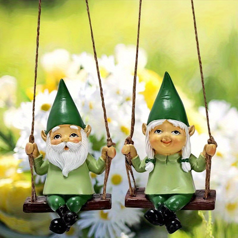 Cute Garden s Statue Hanging Swing Decor Resin - Temu United