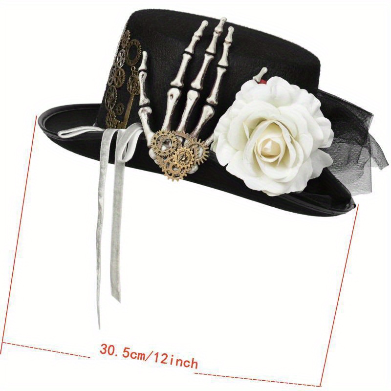 unisex gothic steampunk top hats skull skeleton claw white - Temu Canada