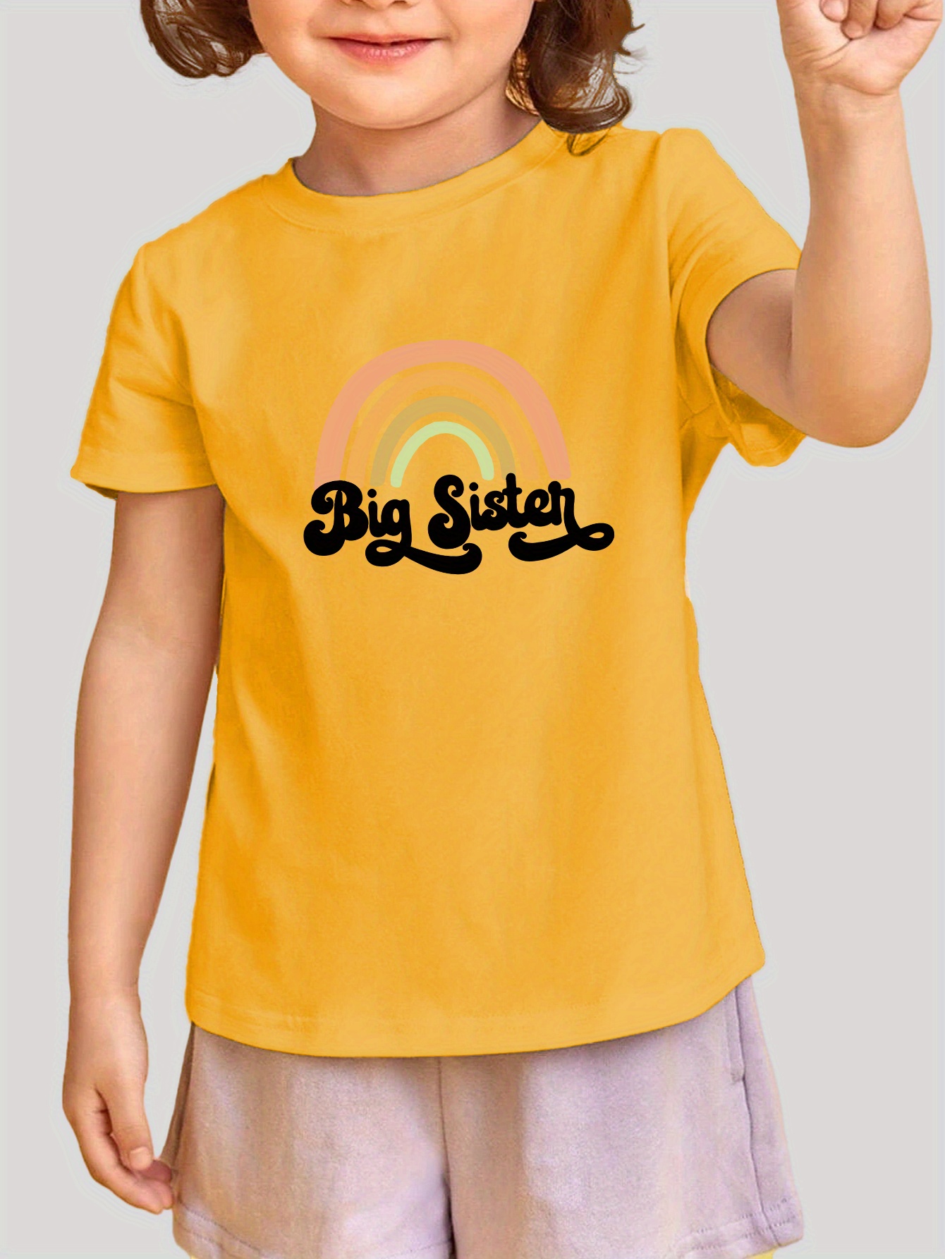 Toddler Girls Cute Rainbow Graphic T Shirt Casual Round Neck Tees Top ...