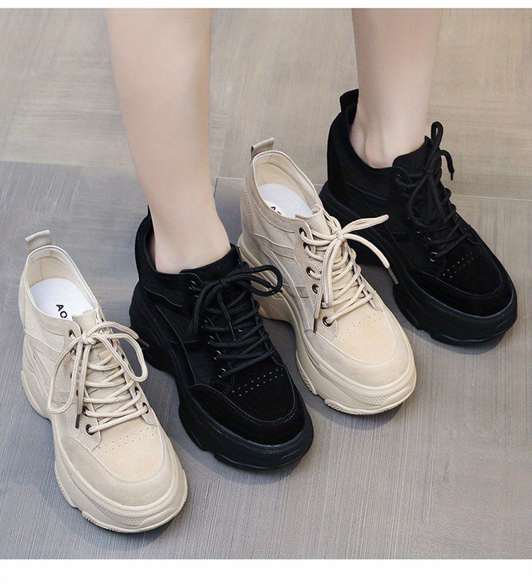 Increasing Sneakers Trendy Platform Lace Low - Temu Canada