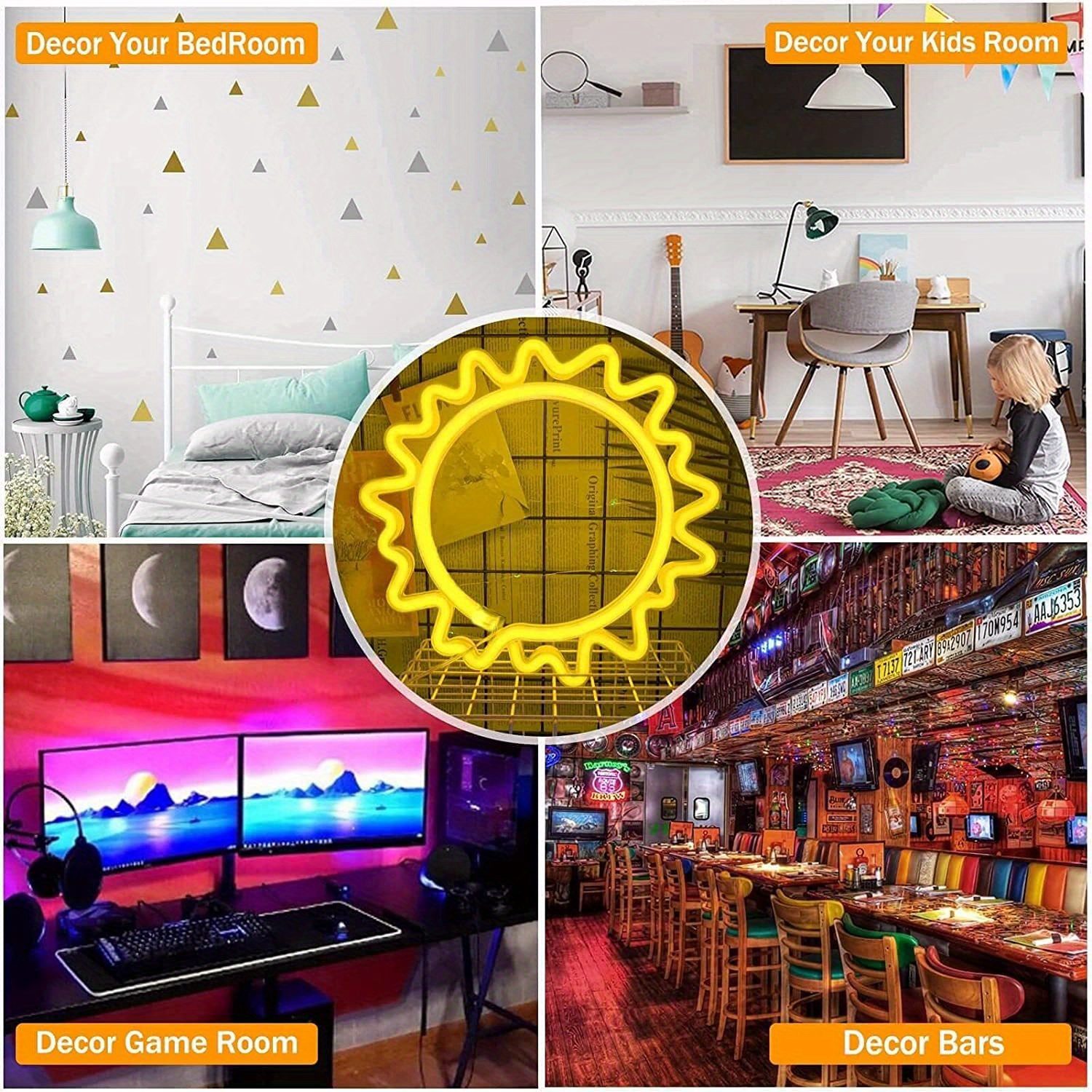Cute Sun Neon Light Sign Girls Room Decoration Party - Temu New Zealand