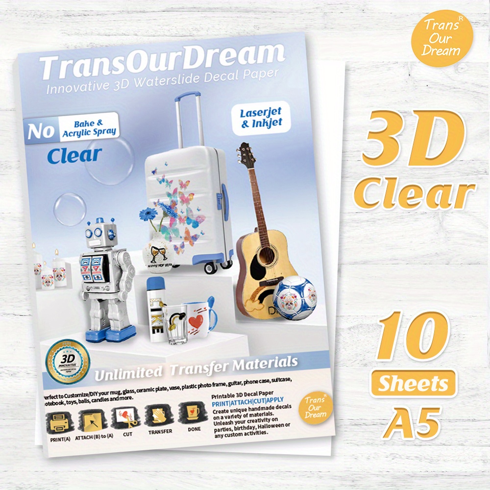 3d Water Transfer Paper Transparent Color A5 - Temu Ireland