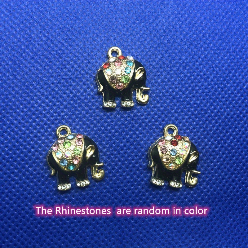 Cute Colorful Rhinestone Elephant Creative Shaped Pendant - Temu United ...