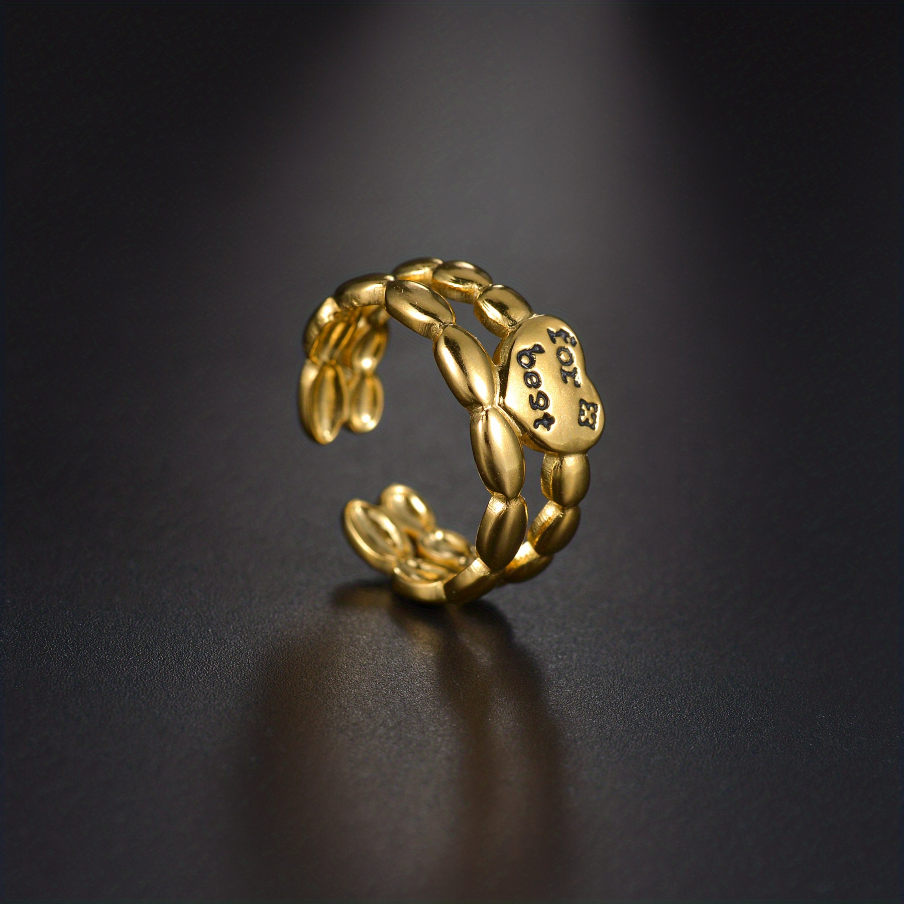 Fashionable Men's Ring " Best" Letter Hollow Heart Ring Men - Temu