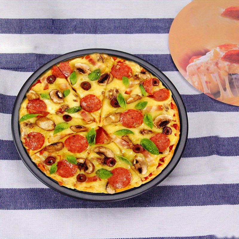 Non stick Carbon Steel Pizza Pan Perfect Baking Serving - Temu Australia