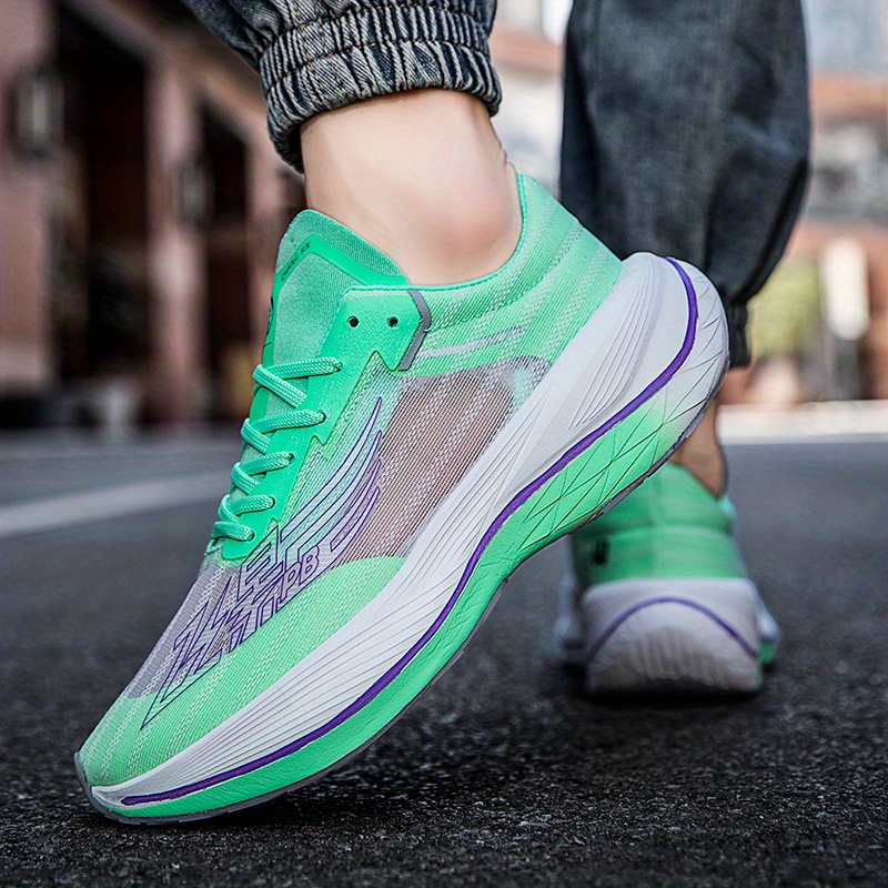 Mens Trendy Cushioned Sneakers Comfortable Breathable Mesh Wear Resistant Shock Absorption ...