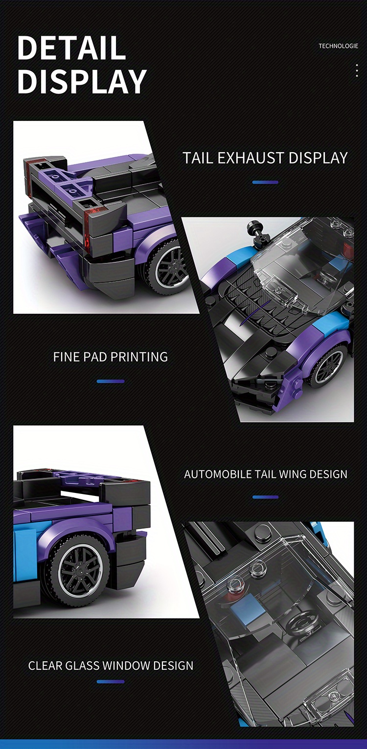 390pcs Reobrix Assembled Building Blocks Toy City Car Model Speed ...