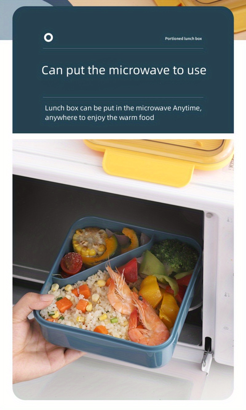 Portable Lunch Box With Tableware Square Bento Box With Fork - Temu