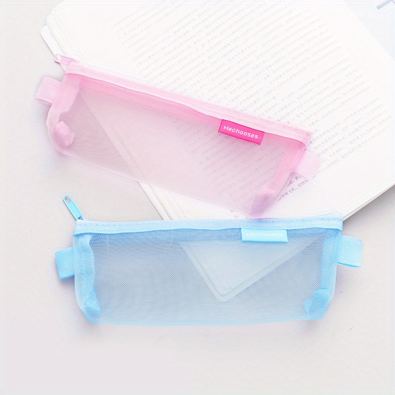 simple transparent mesh pencil case office student pencil - Temu Canada