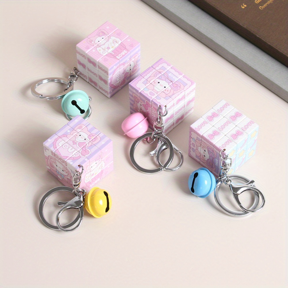 Creative Trendy Cute Cartoon Cube Pendant Keychain - Temu United Kingdom
