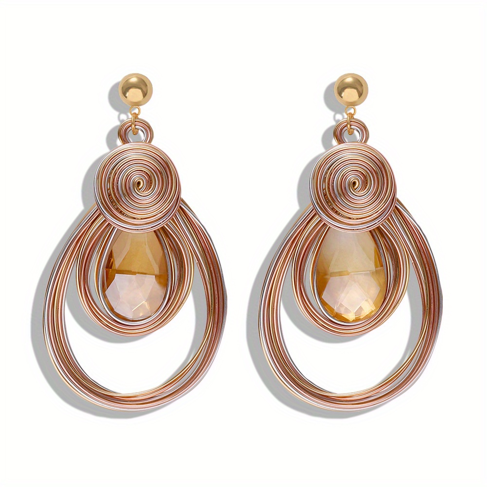 Minimalist Bohemian Water Drop Shape Dangle Earrings Alloy - Temu Australia