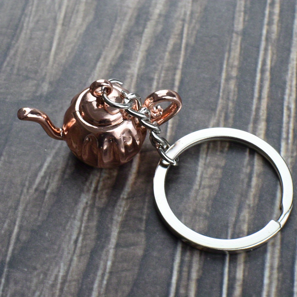 1pc Tiny Vintage Kettle Shape Key Chain Metal Keychain Pendant Keychain ...