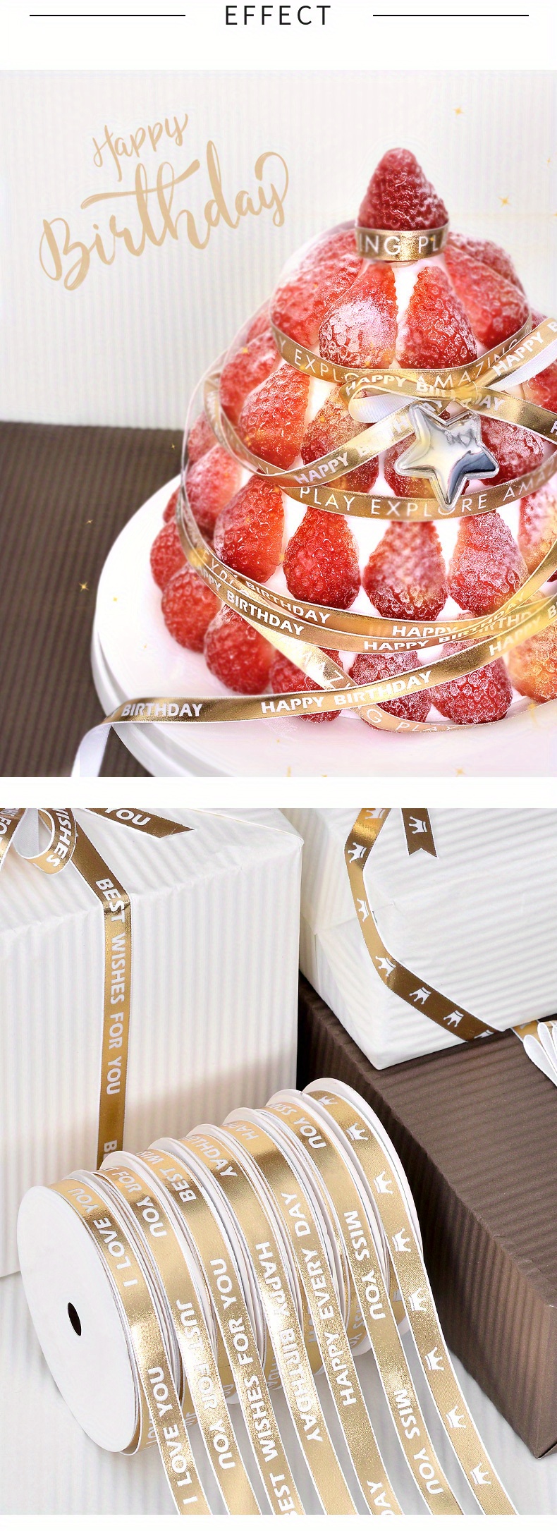 satin foil golden printed ribbon gift wrapping flower - {region_name}