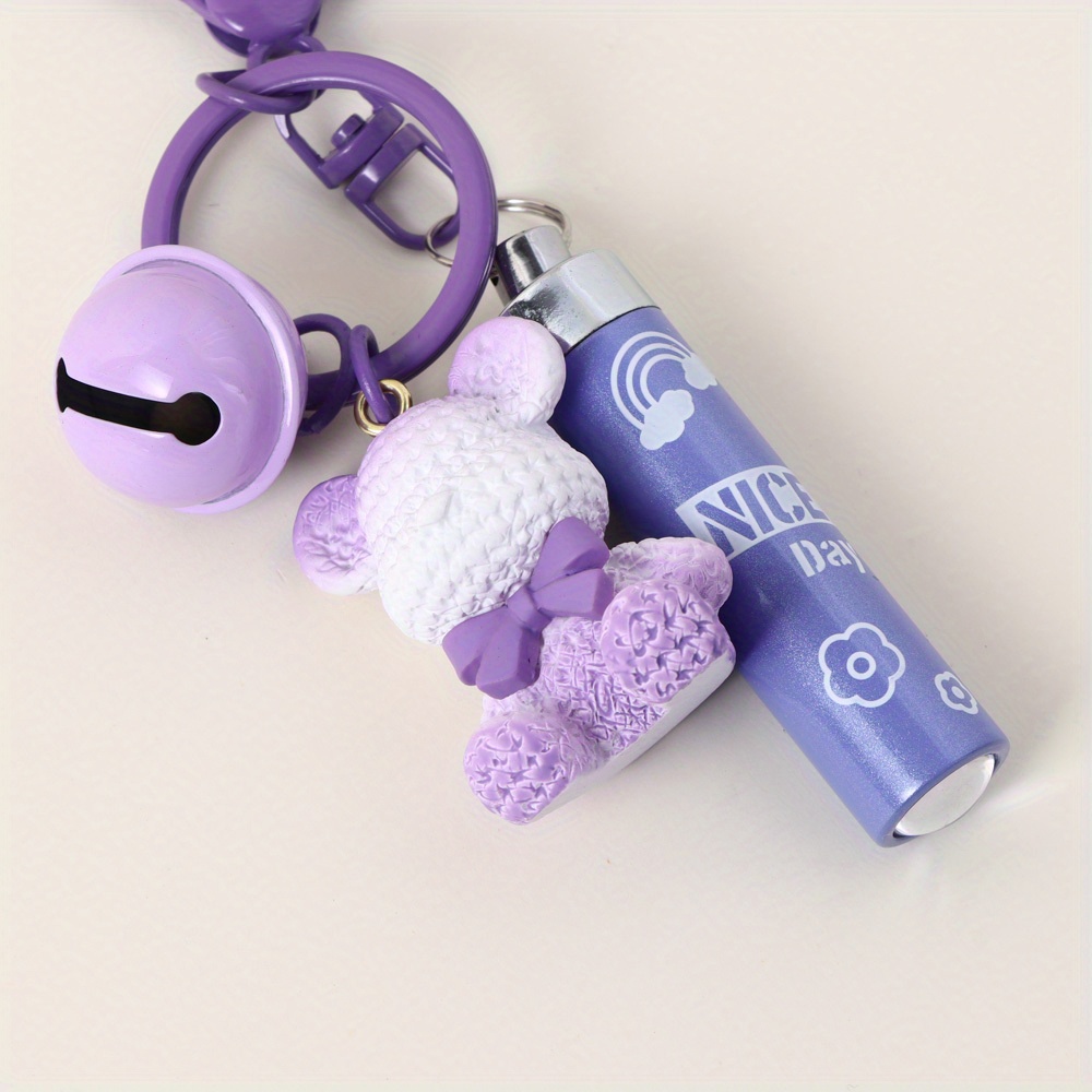 1pc Kids Cute Cartoon Bear Doll With Small Bell Mini Flashlight ...