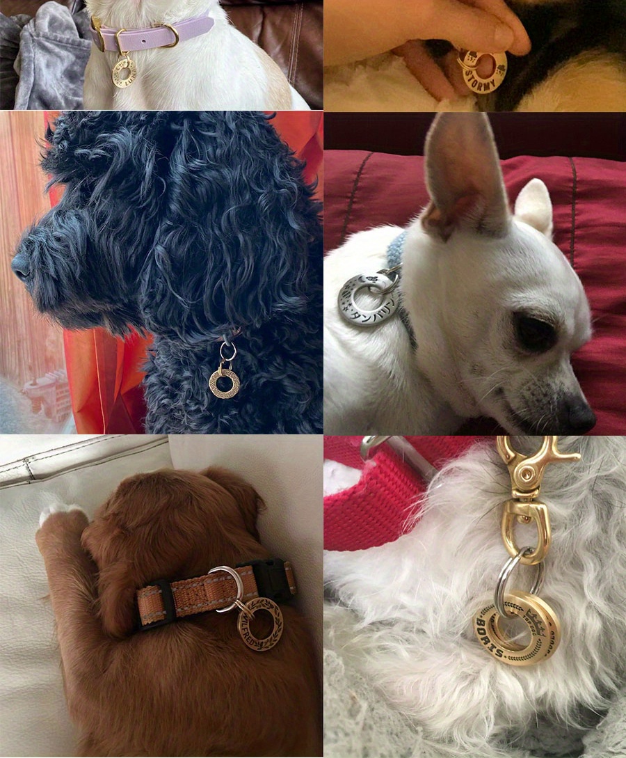 Personalized Pet Id Tag Durable Brass Steel Material Shabby - Temu ...