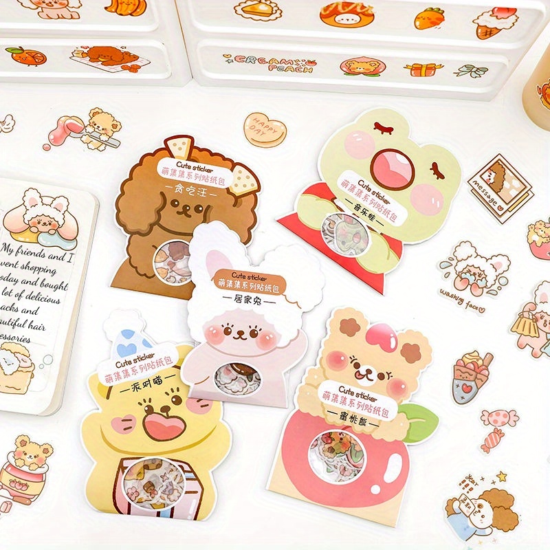 Washi Paper Sticker Pack Cute Animal Mobile Phone Stationery - Temu ...