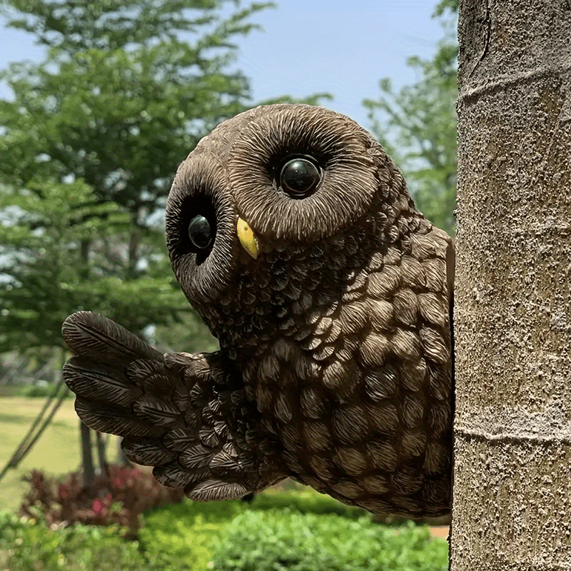Outdoor Tree Ornaments Owl Pendant Garden Resin Crafts - Temu United ...