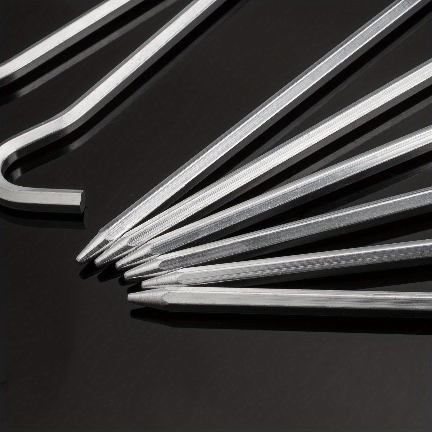 12pcs 7 Aluminum Tent Stakes Hooks Garden Fence Outdoor Camping | Temu ...