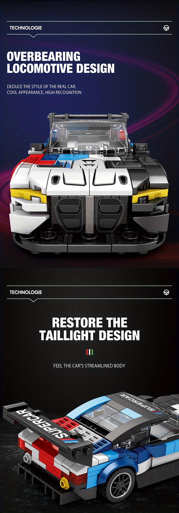 385pcs Set Assembled Building Blocks Toy City Car Model Speed Car ...