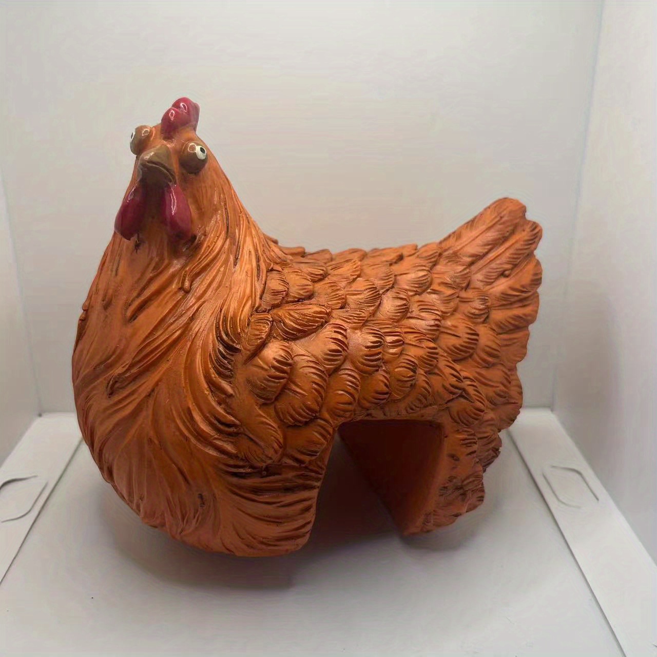 Hen Resin Statue Chicken Clip Ladder Garden Guardrail Resin - Temu ...