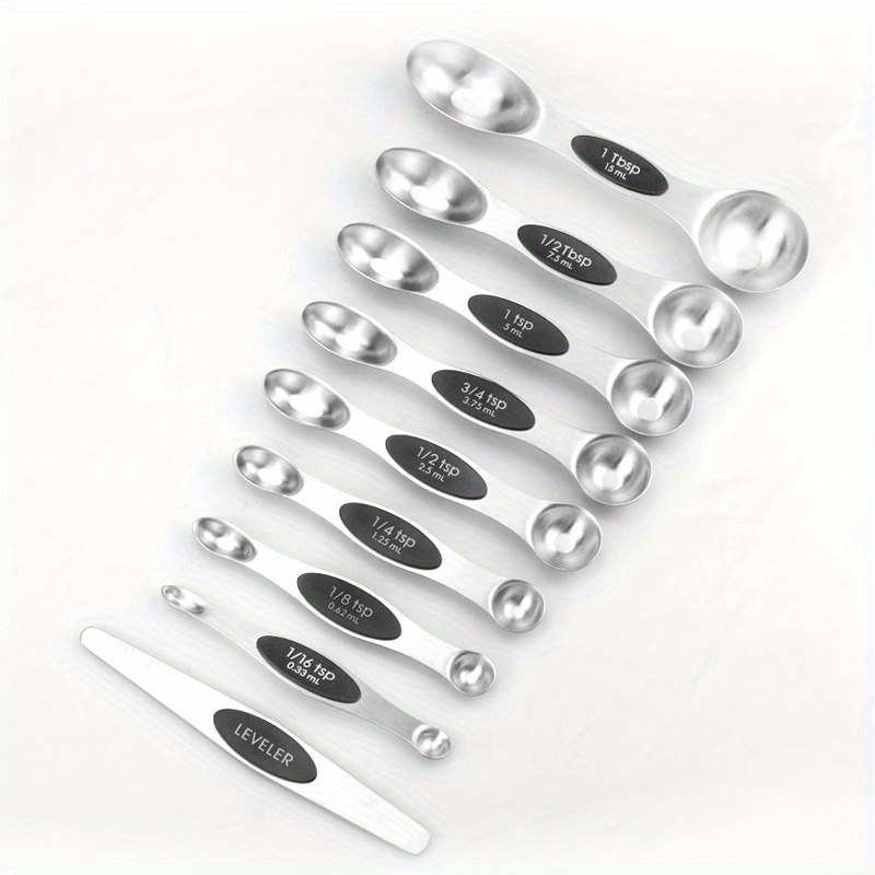 Stainless Steel Measuring Spoon Magnetic Suction Double Head - Temu Norway