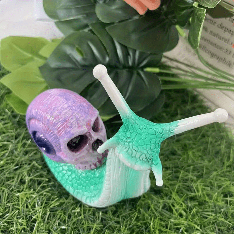 Skeleton Snail Skull Sculpture Garden Home Decoration Resin - Temu