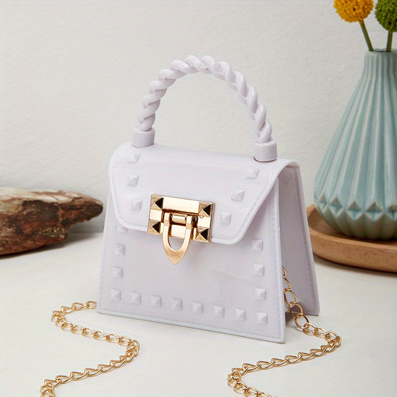 Mini Cute Hand Bag Jelly Color Fashion Simple Silicone Shoulder Bag ...