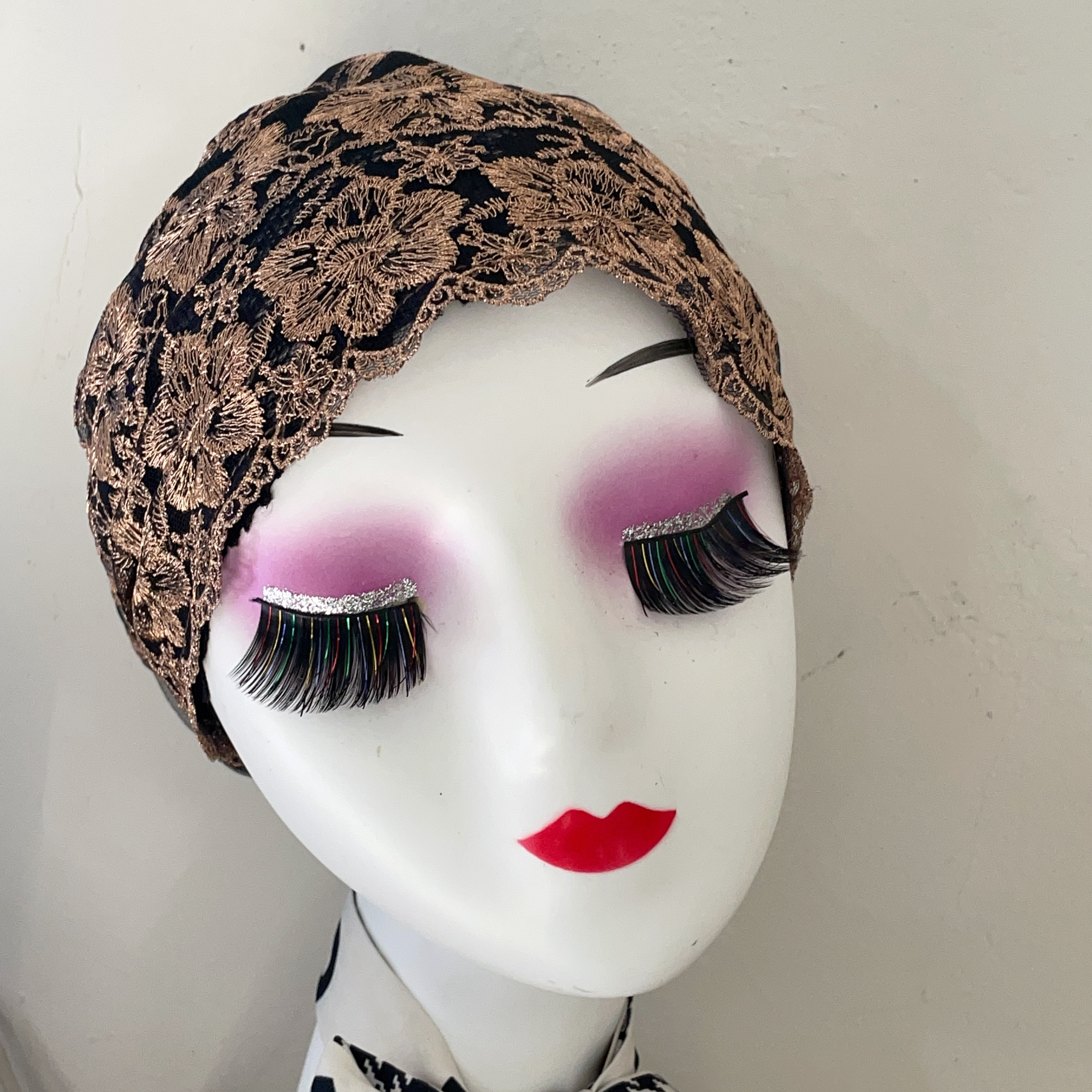Lace Flower Embroidery Turban Cap Vintage Double Layer Hijab - Temu