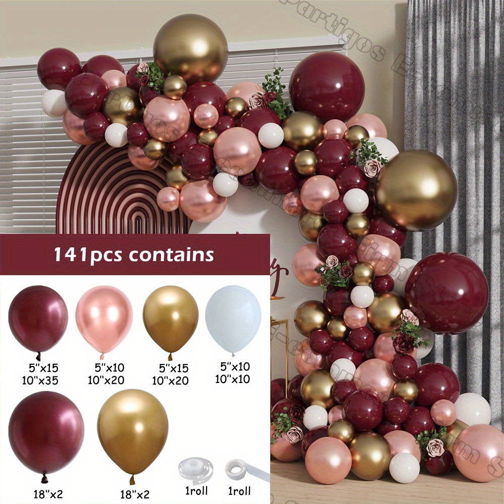 cherry wine golden matte metal balloon chain - {region_name}