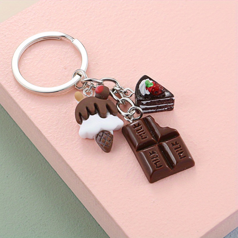 Cake Ice Cream Keychain Cute Funny Key Ring Purse Bag - Temu Australia