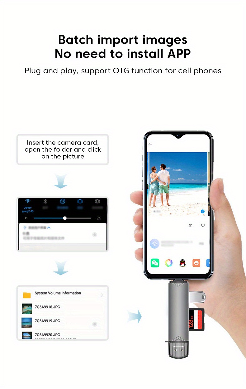 1 Otg Sd Tf Card Reader High speed Transmission Adapter Usb - Temu