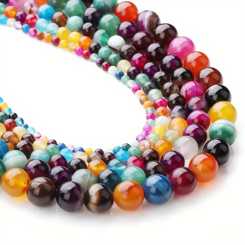 Natural Multicolor Agate Gemstones Loose Beads Stone Beads - Temu Norway