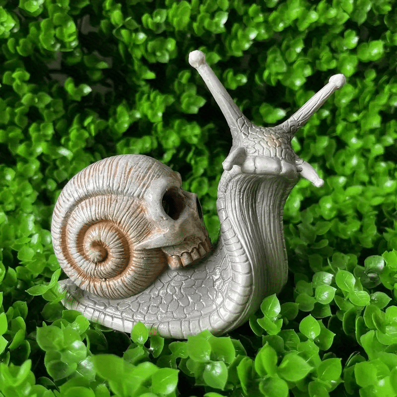 Skeleton Snail Skull Sculpture Garden Home Decoration Resin - Temu
