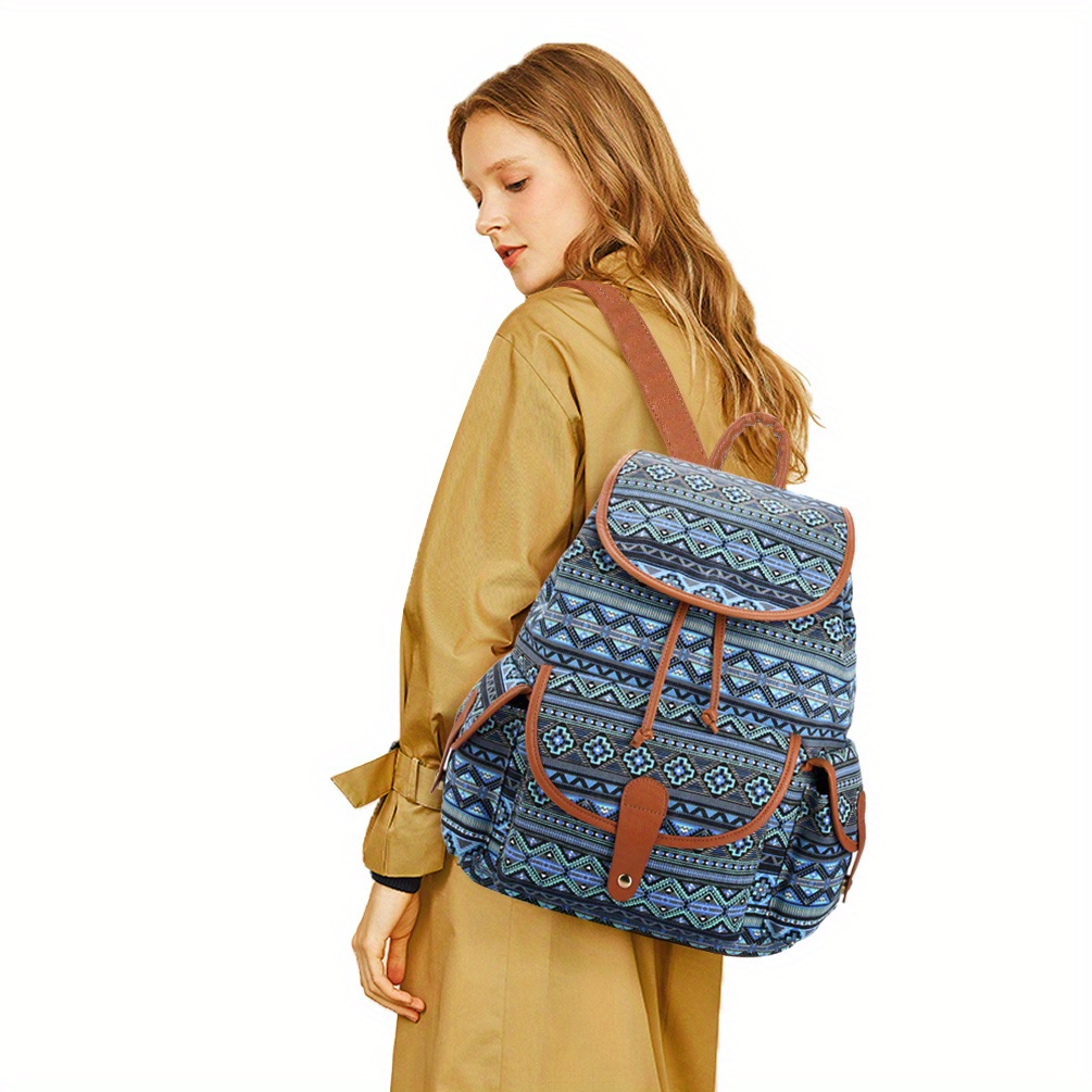 Canvas Backpack Casual Shoulders Bag Travel - Temu Australia