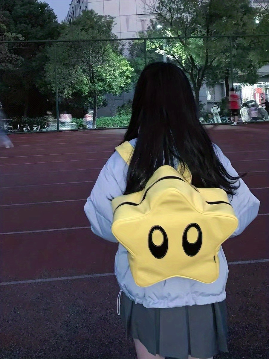 Y2k Big eyed Star Design Backpack Cartoon Faux Leather - Temu