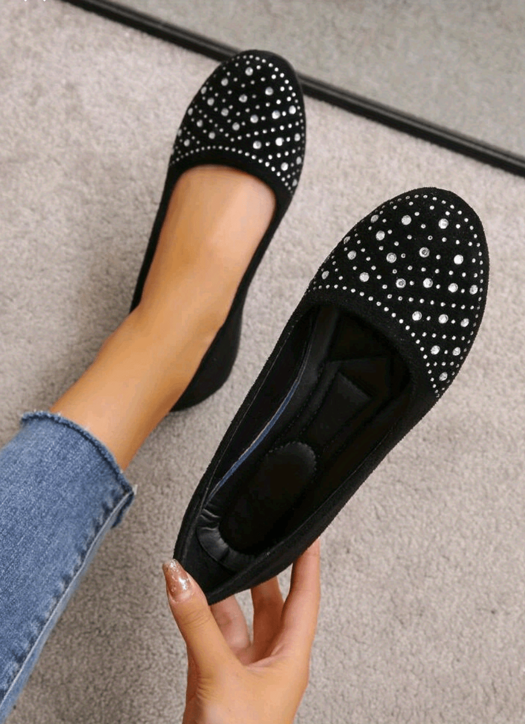 women's comfy flat shoes solid color round toe - {region_name}