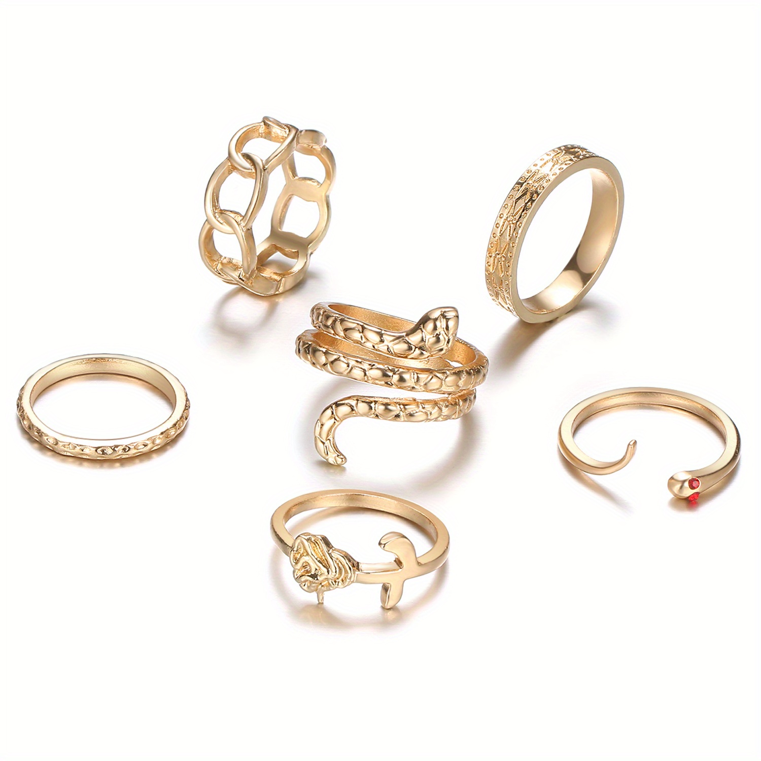 Alloy Rings Punk Style Snake Design Ring Hollow Design Ring - Temu United Kingdom