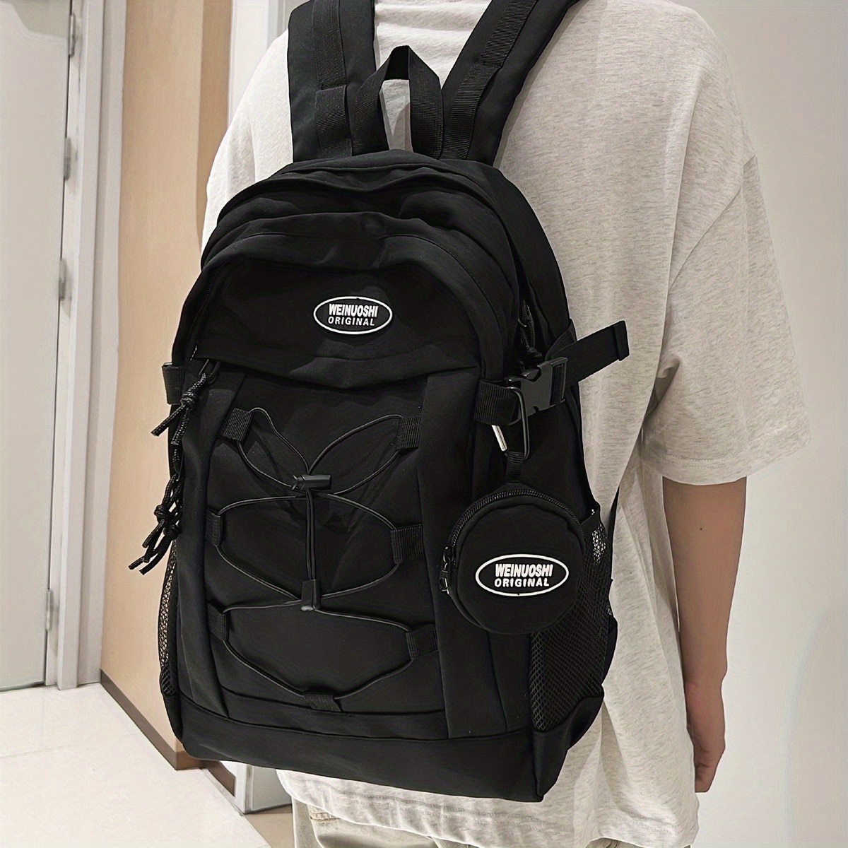 Schoolbag Large Capacity Simple Backpack High School Student - Temu ...