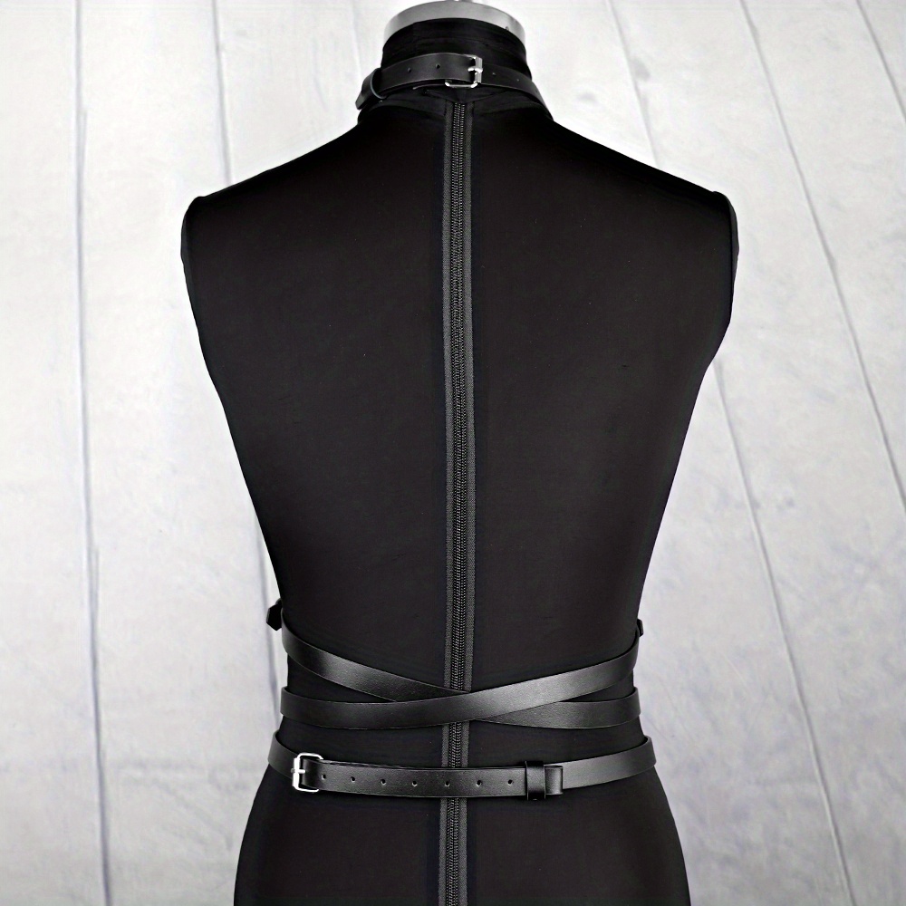 Punk Neck Halter Harness Belt Gothic Pu Leather Bras Harness - Temu