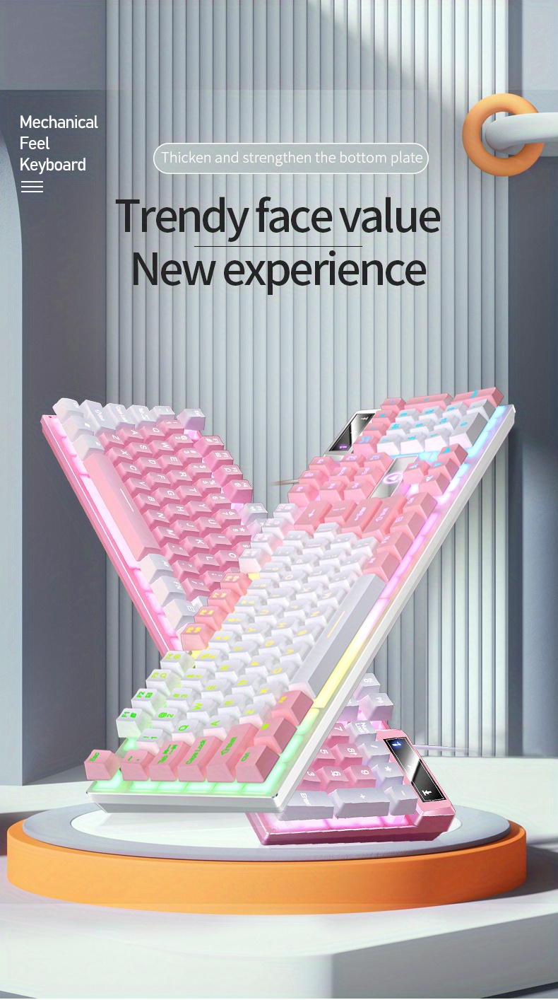 Computer Wired Keyboard Luminous High value Girls - Temu