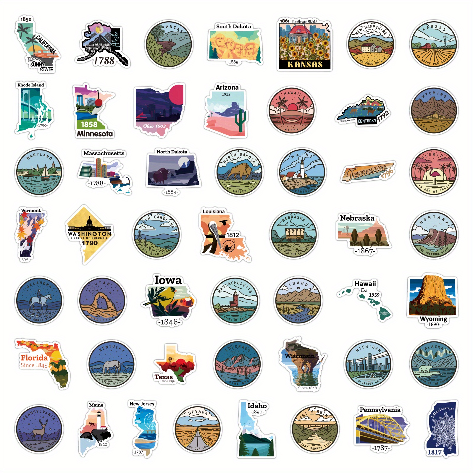 Us States Stickers Usa Map Stickers Travel Map Stickers - Temu Portugal