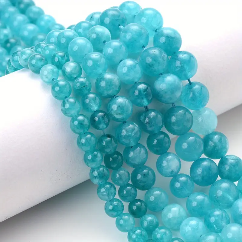 Natural Blue Amazonite Stone Beads Round Loose Spacer Bead Temu