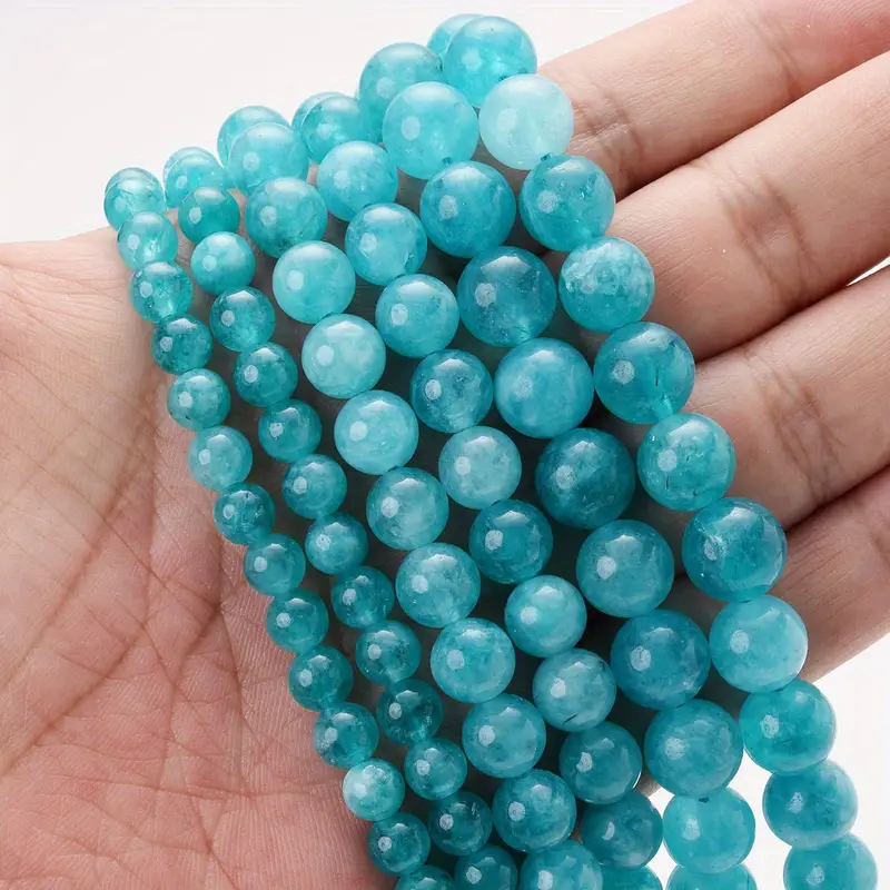 Natural Blue Amazonite Stone Beads Round Loose Spacer Bead Temu