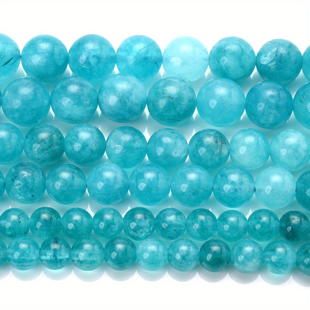 Natural Blue Amazonite Stone Beads Round Loose Spacer Bead Temu