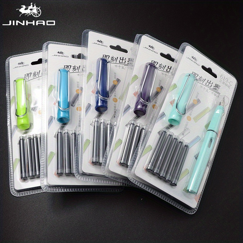 Fountain Pen Set Black Ink Jinhao 619 Ink Pen School Student - Temu New ...