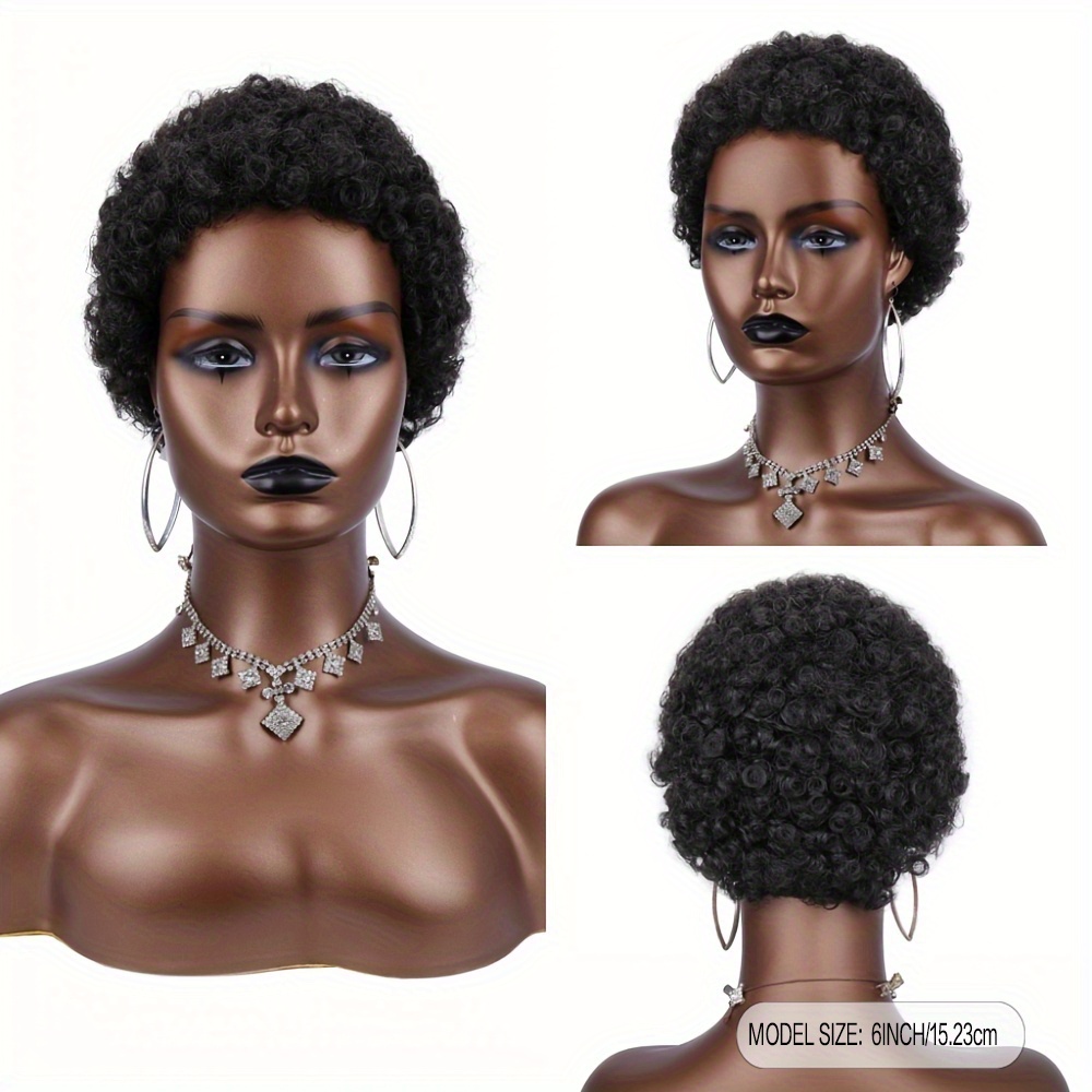 Short Afro Curly Pixie Cut Human Hair Wigs Women Brazillian - Temu ...
