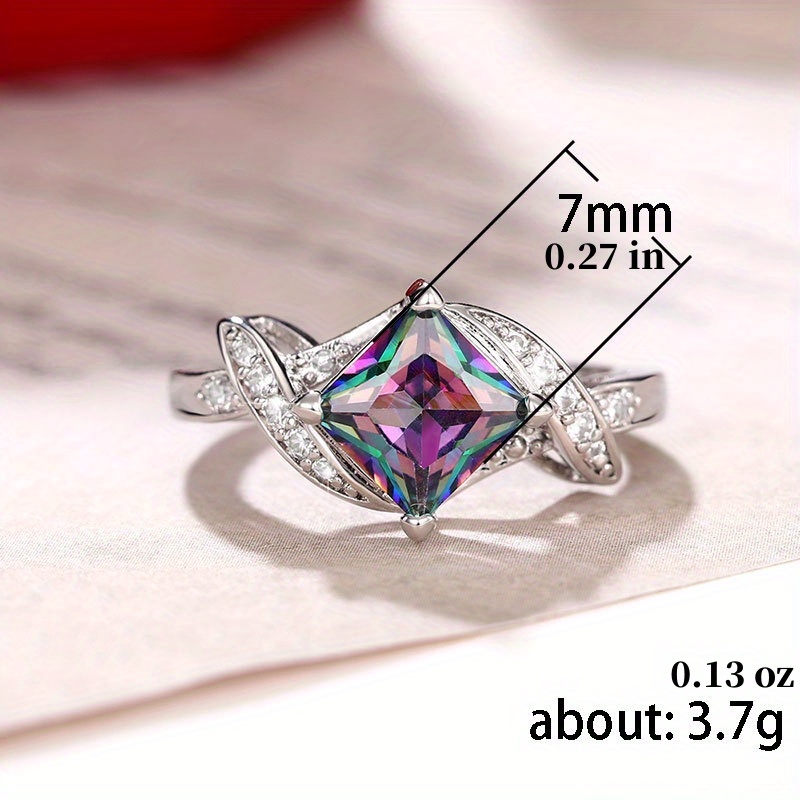 creative square zirconia finger ring - {region_name}