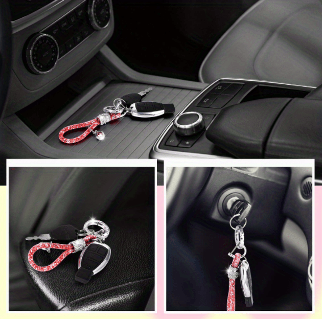 Gorgeous Crystal Rhinestone Car Keychain Artificial Diamond - Temu ...