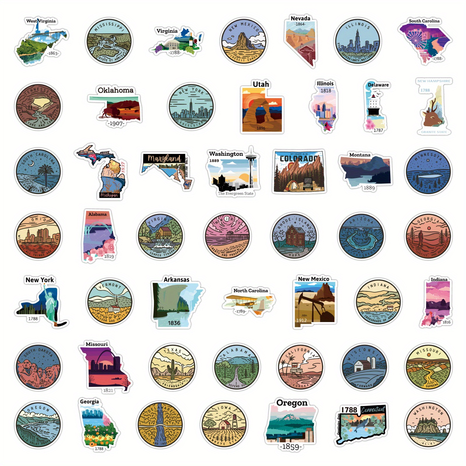 Us States Stickers Usa Map Stickers Travel Map Stickers - Temu Portugal