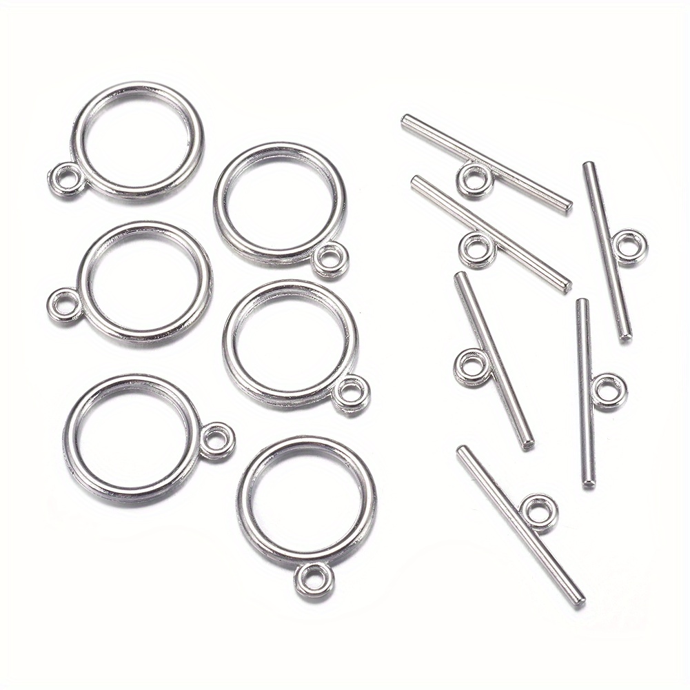 Toggle Clasps Flat Round Alloy Ot Buckles Two Color Jewelry - Temu